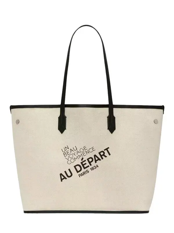 AU DEPART Reversible Geometric-print Shoulder Bag - Black
