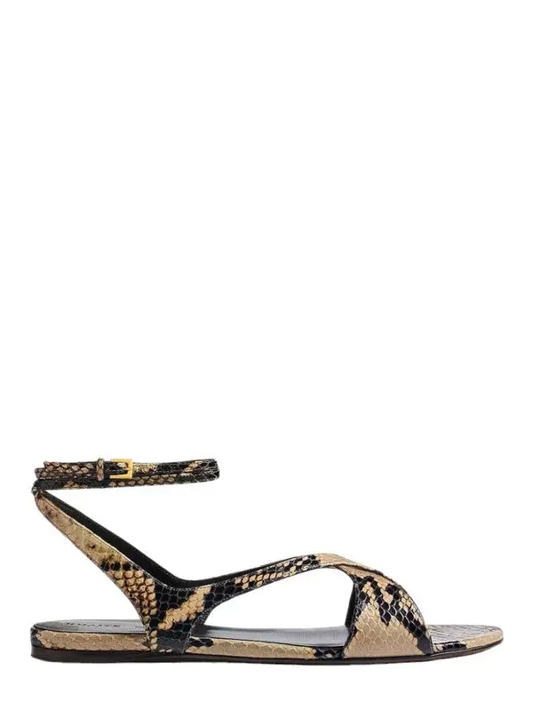 Khaite Liria Ankle Strap Flat Sandals - Neutrals
