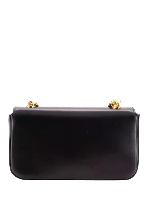 Celine Triomphe Chain Leather Small Shoulder Bag - Black