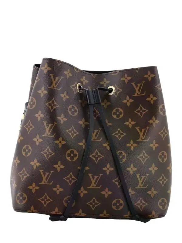 LOUIS VUITTON Neonoe Handbag Monogram Canvas With Leather Mm Bucket Bag - Black