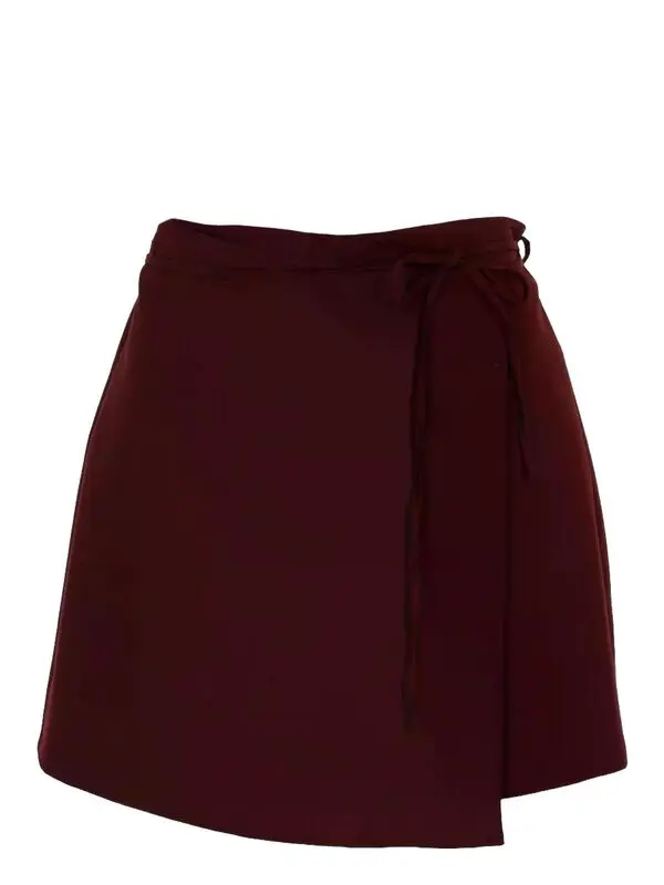 ALYSI Wrap-style Bow-fastening Mini Skirt - Red
