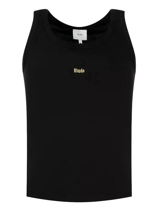 Rhude Logo-embroidered Ribbed Tank Top - Black