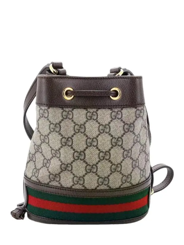 Gucci Ophidia Gg Coated Canvas Mini Bucket Bag - Brown