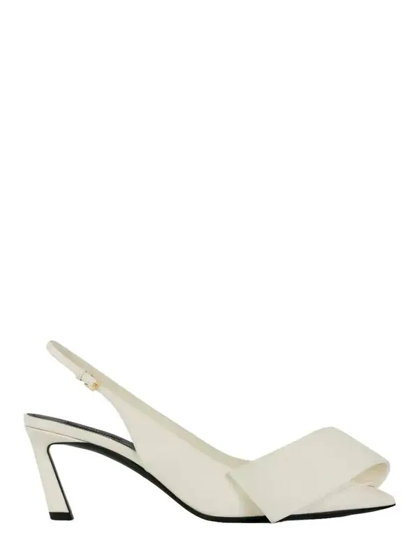 Givenchy Twisted Ribbon Slingbacks Pumps In Leather - White
