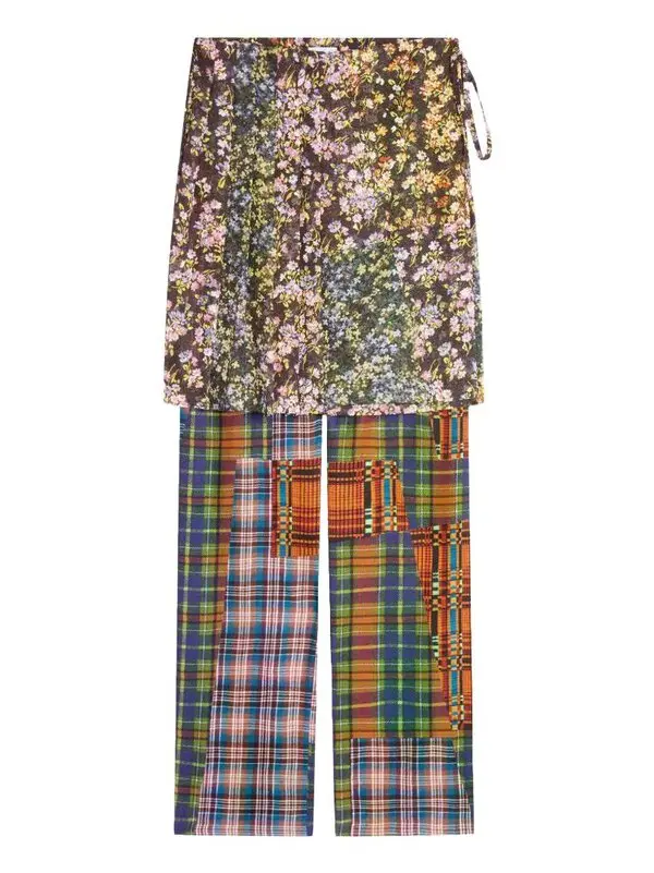 Dries Van Noten Patchwork Floral-print Trousers - Orange