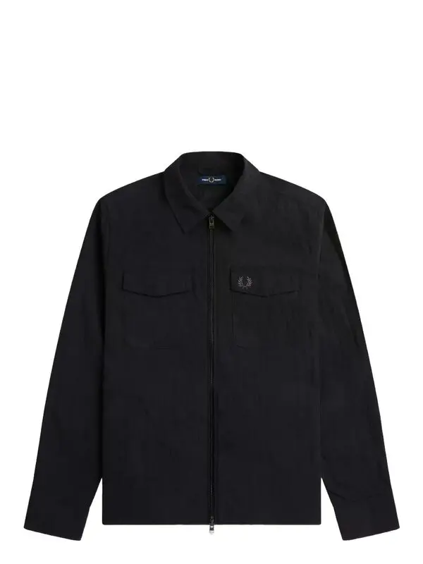 Fred Perry Zip-up Flap-pocket Shirt - Black