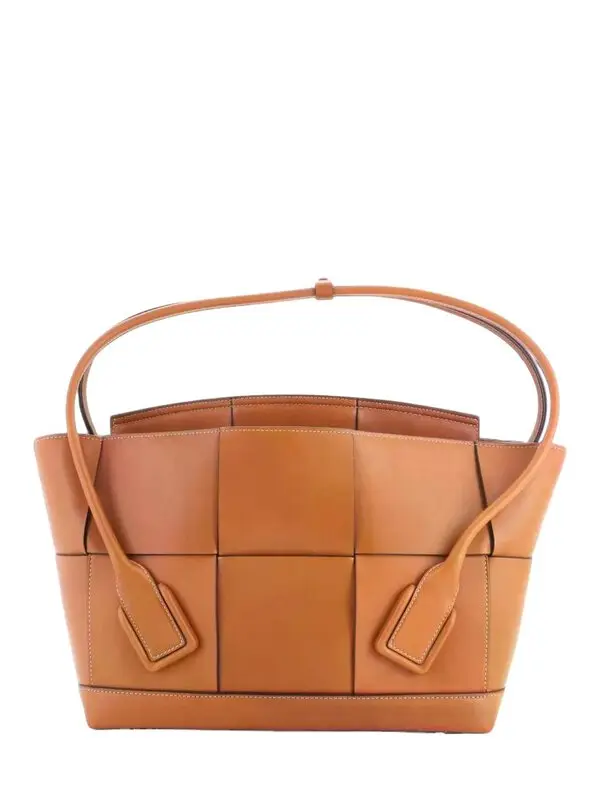 Bottega Veneta Arco Bag Maxi Intrecciato Leather Medium Shoulder Bag - Brown