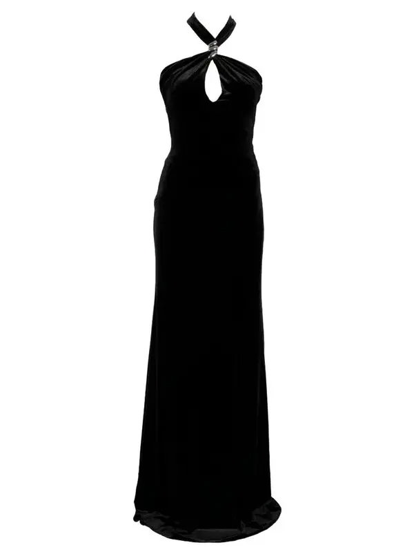 NISSA Open-back Velvet Maxi Dress - Multicolor