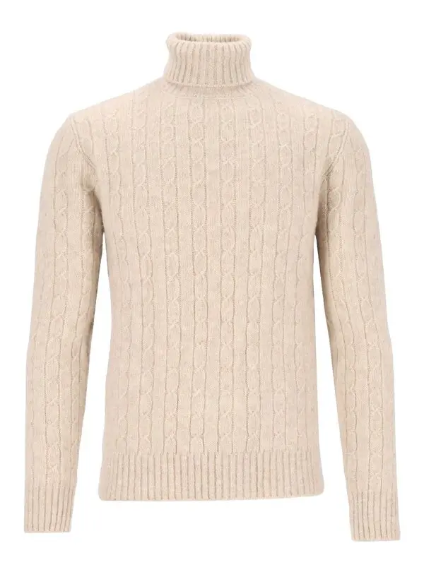Eleventy Cashmere And Silk Turtleneck Sweater - Cream