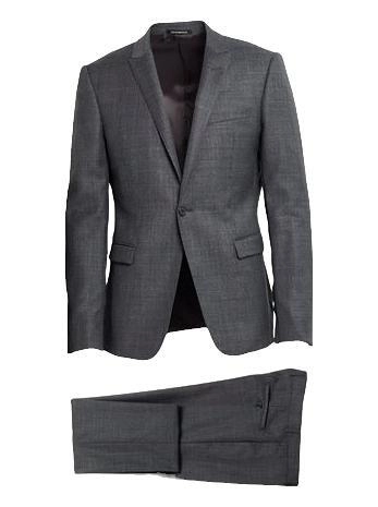 Emporio Armani Suit Charcoal Size Wool, Polyamide, Elastane - Grey