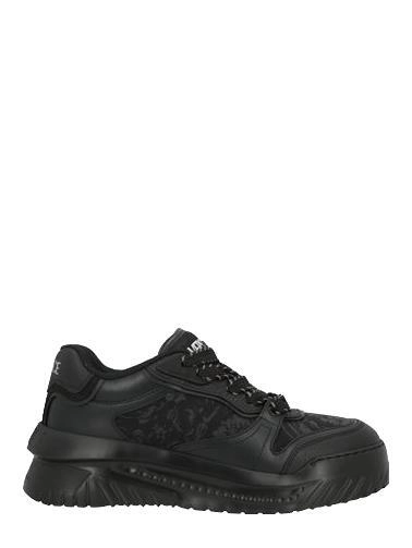 Versace Sneakers Size Calfskin, Textile Fibers - Black
