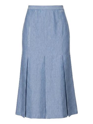 Marni Midi Skirt Size Virgin Wool, Silk - Light Blue