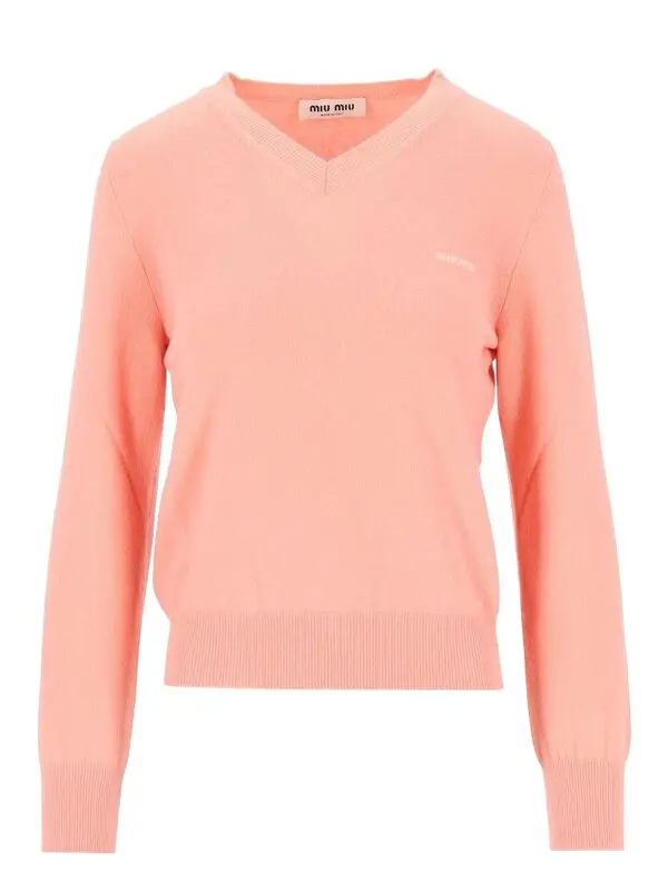 Miu Miu V-neck Wool Sweater - Multicolor