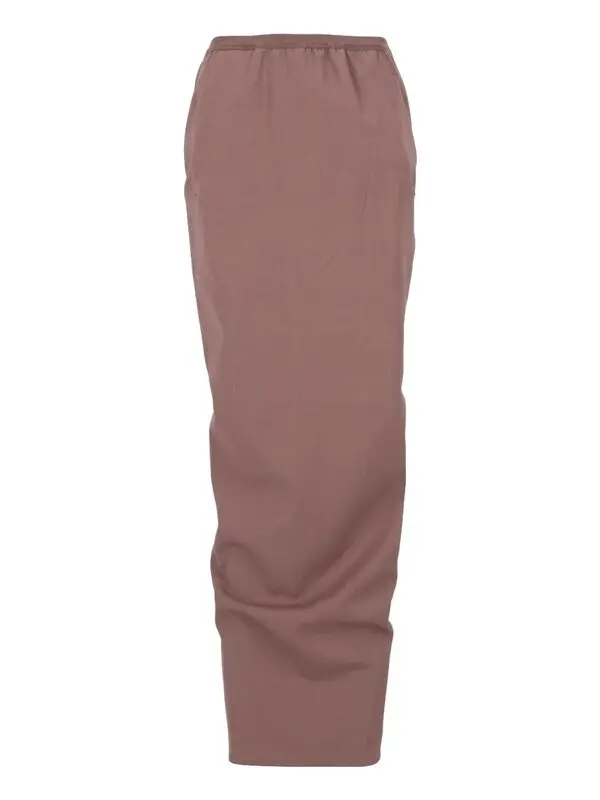 Rick Owens Soft Pillar Long Skirt In Stretch Wool - Purple