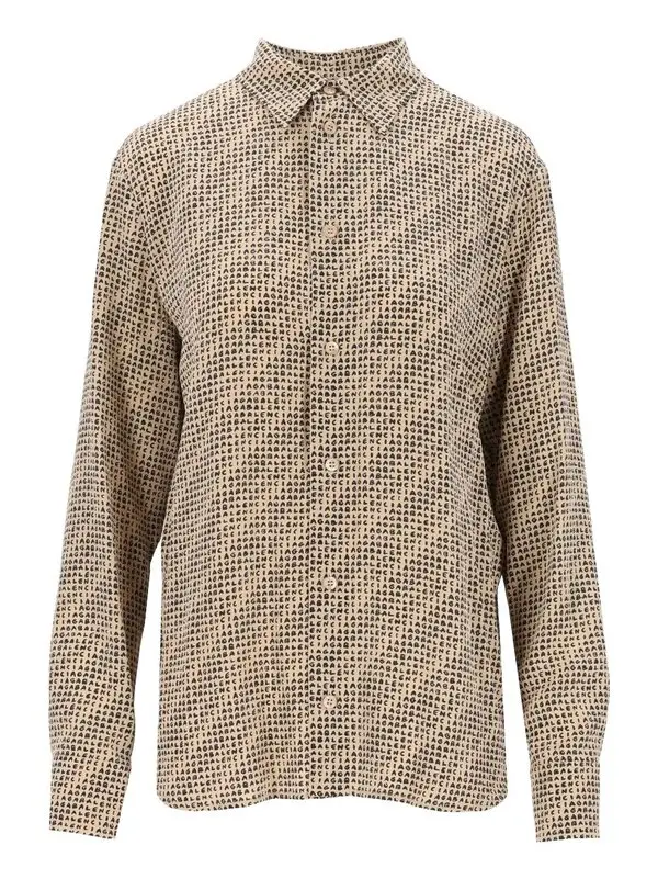 Balenciaga Monogram Shirt In Silk Crêpe - Cream