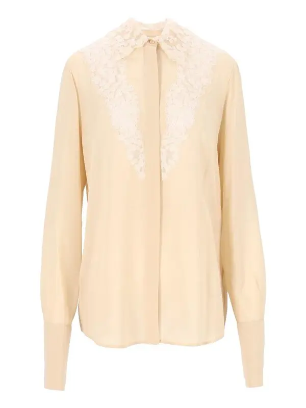 Fendi Parchment-colored Georgette Shirt - Cream