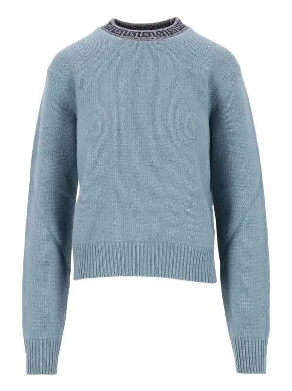Versace Wool And Cashmere Crew-neck Sweater - Green