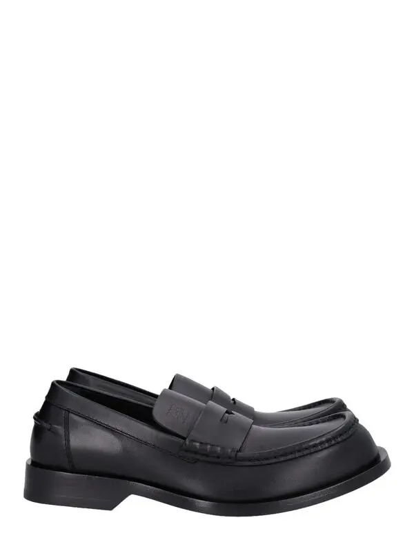 Loewe Bobine Moccasin In Shiny Calfskin - Black