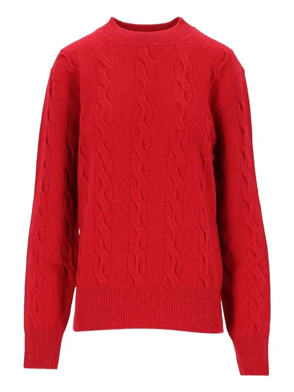 AMI Paris Cable-knit Sweater - Red
