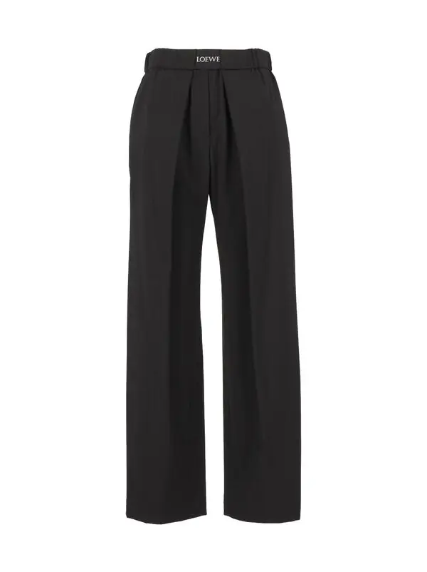 Loewe Stretch Wool Trousers - Black
