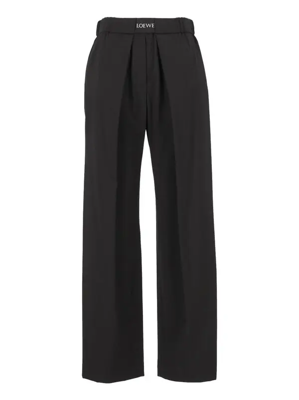 Loewe Stretch Wool Trousers - Black
