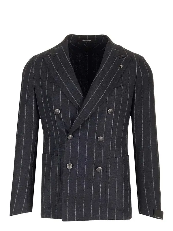 Tagliatore Montecarlo Doppio Petto Boucle - Blue