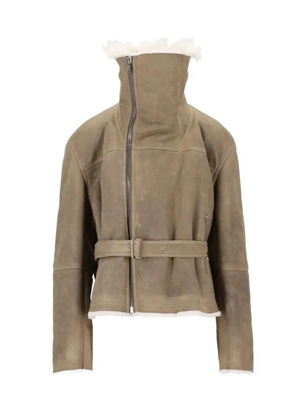 Rick Owens Tower Suede Jacket - Gray
