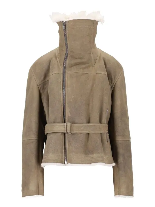 Rick Owens Tower Suede Jacket - Gray