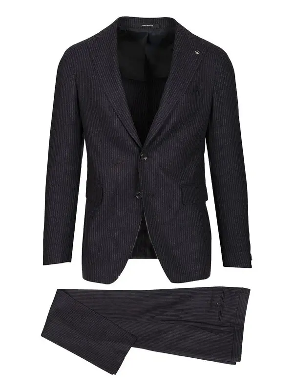 Tagliatore Vesuvio Pinstriped Single-breasted Suit - Blue