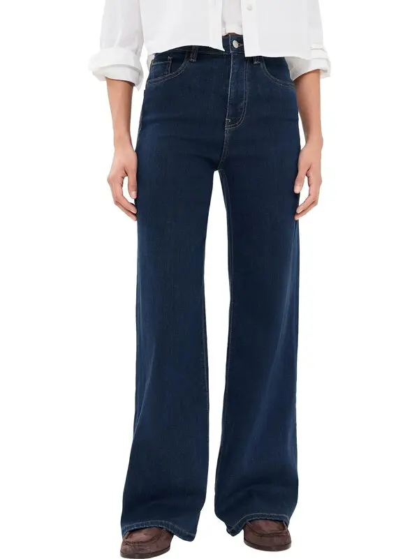 Warp + Weft The Californian Slim Wide Leg Jeans - River Rinse