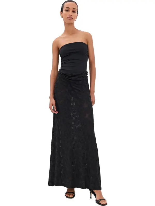 RUNAWAY THE LABEL Lakita Strapless Lace Maxi Dress - Black