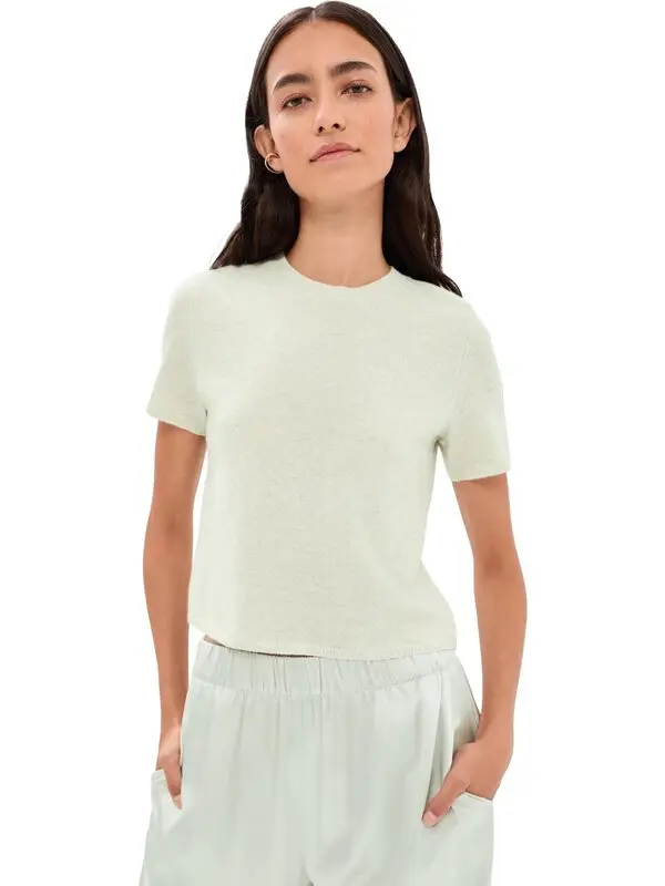 Sablyn Charleston Relaxed Crew Cashmere Tee - Blizzard