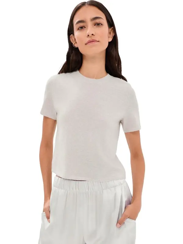 Sablyn Charleston Relaxed Crew Cashmere Tee - Blizzard