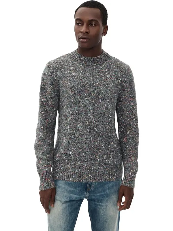 FAR AFIELD Dieter Knit Sweater - Grey/multi Fleck