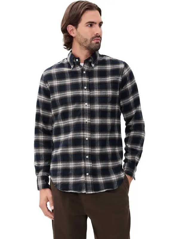 Gitman Bros Heavy Pique Flannel Shirt - Brown