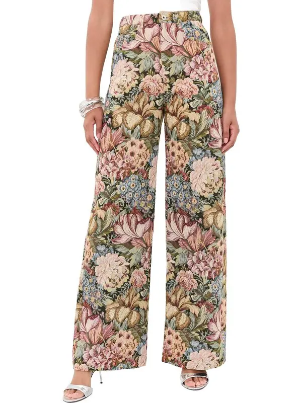 MARQUES' ALMEIDA Brocade Boyfriend Trousers - Beige