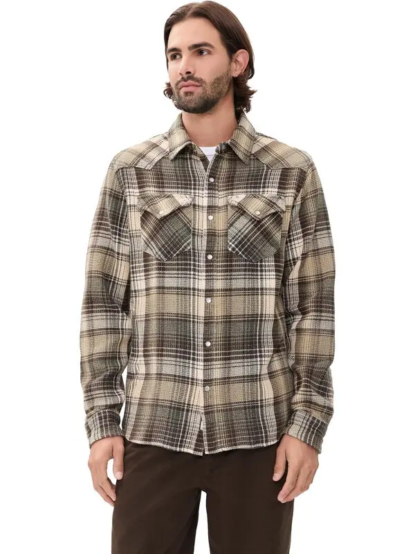 Ag Huston Western Shacket - Green Multi