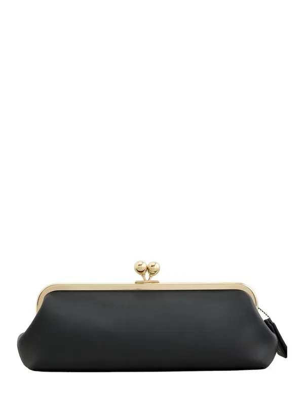 COACH Glovetanned Leather Kisslock Frame 30 Bag - Black