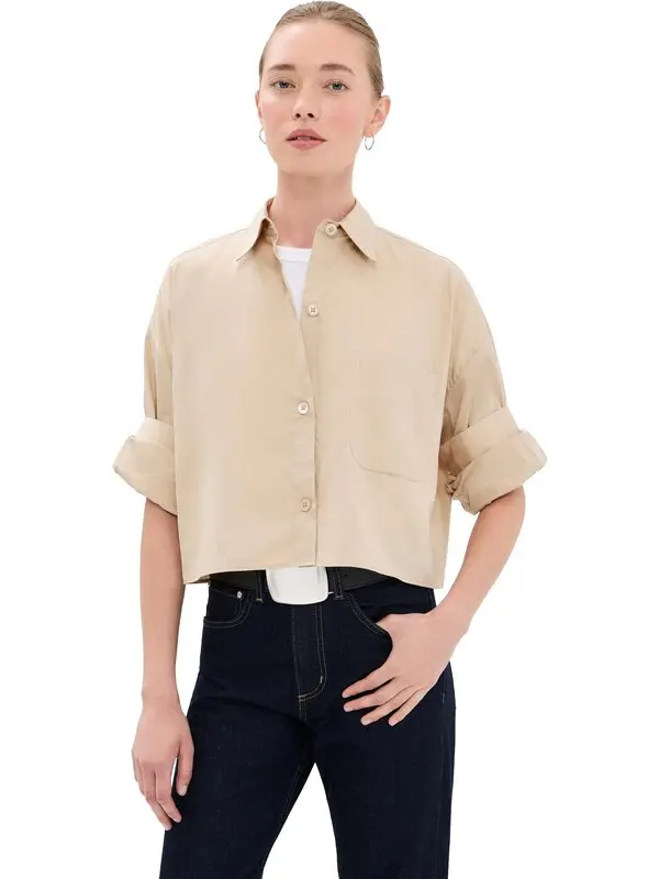 TWP Next Ex Button Down Shirt - Sandstone