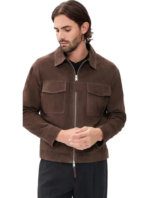 ARMA Kale Goat Suede Sturdy Jacket - Mud Brown