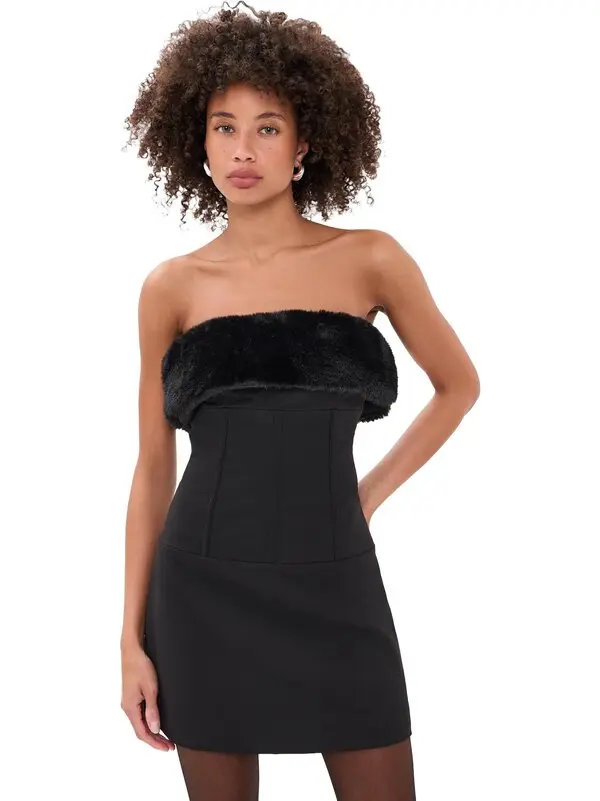 RUNAWAY THE LABEL Miki Strapless Corset Mini Dress - Black
