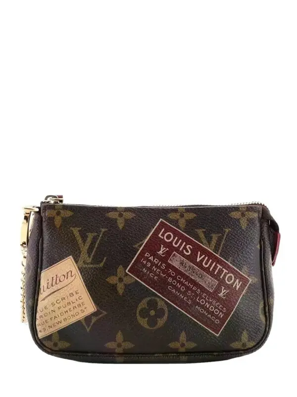 LOUIS VUITTON Pochette Accessoires Limited Edition Monogram Canvas Mini Clutch Bag - Brown