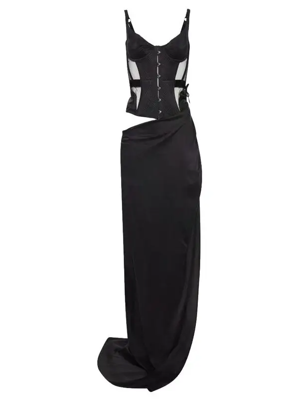 MARIA LUCIA HOHAN Malena Corset-style Cut-out Maxi Dress - Black