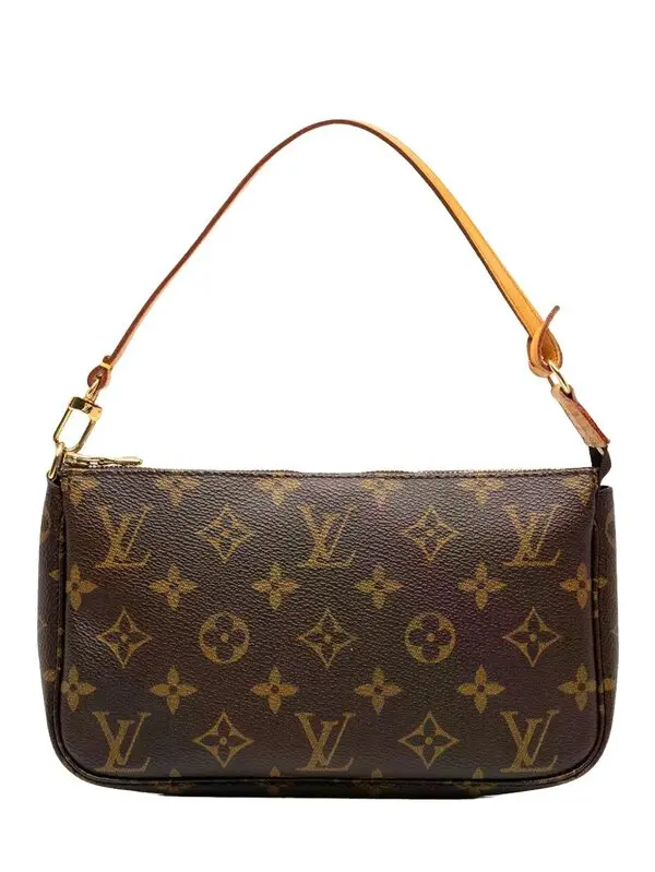LOUIS VUITTON 2001 Monogram Pochette Accessoires Shoulder Bag - Brown