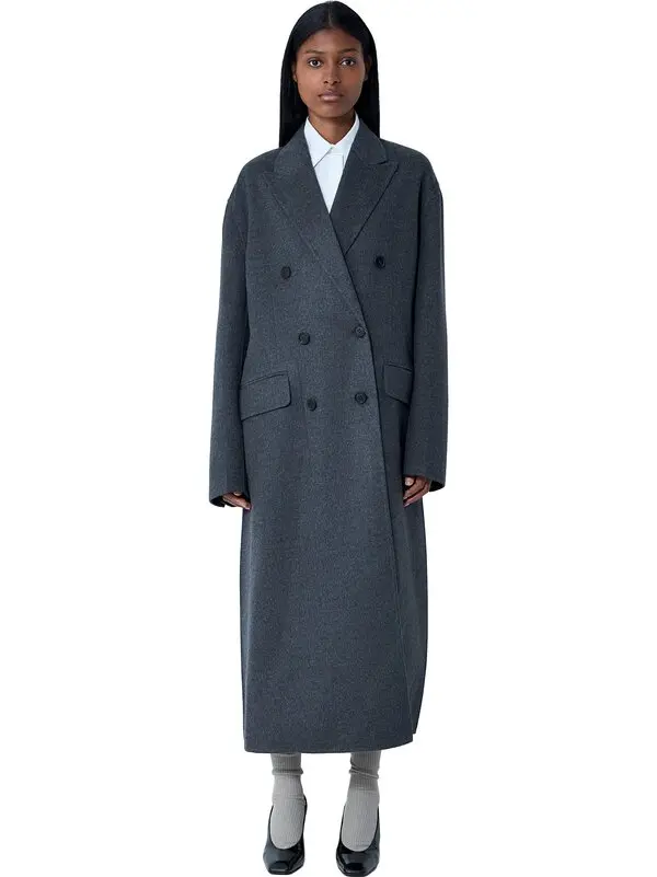 Prada Long Wool-blend Coat - Gray