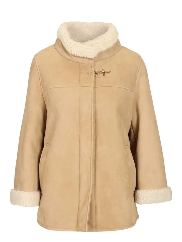 FAY Sheepskin Cape - Gray