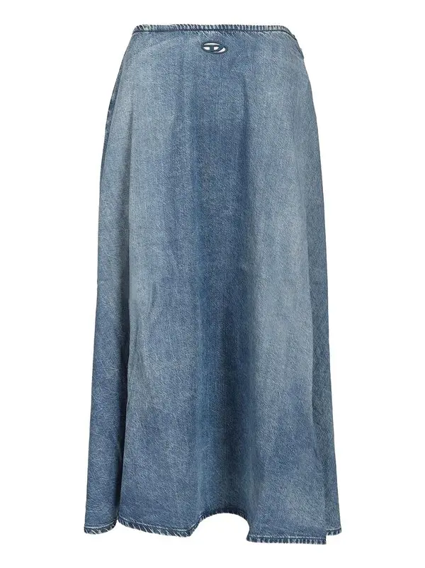 DIESEL® Wide Skirt In Flowing Denim - Blue