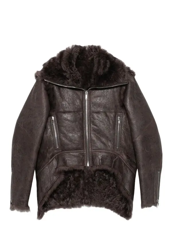 Rick Owens Exploder' Shearling Jacket - Brown