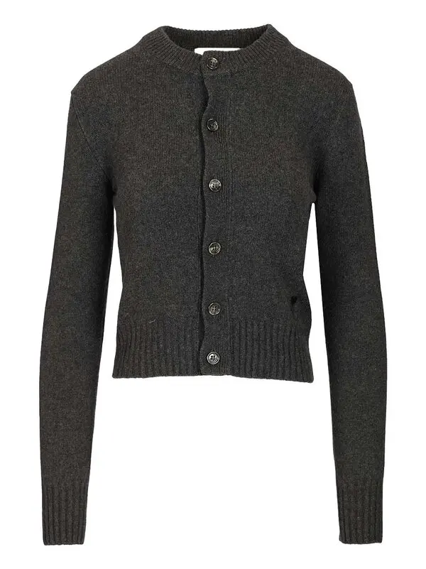 AMI Paris Wool And Cashmere Cardigan - Black