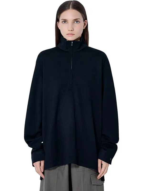 RIER Polar Jogging Virgin Wool Half-zip Top - Black